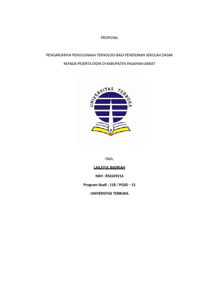 Proposal Pengaruh Teknologi Pendidikan | PDF