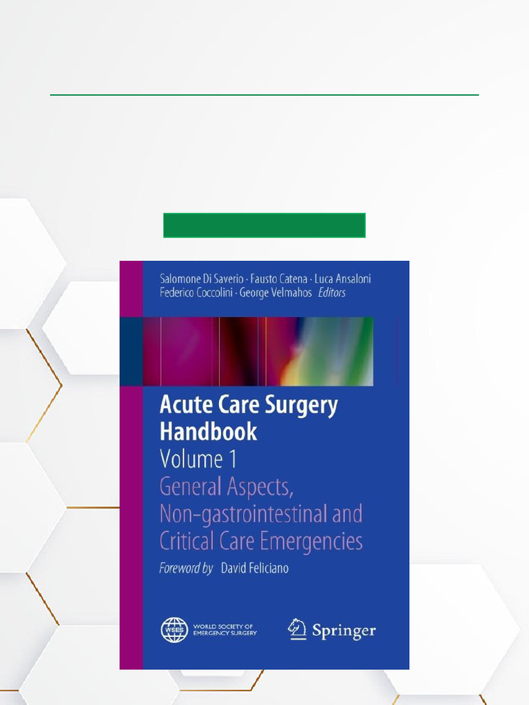 Acute Care Surgery Handbook Volume 1 | PDF | Surgery | Medicine