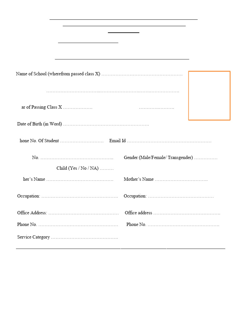 Registration Form Class Xi 2025-26 KV2 Kpa | PDF
