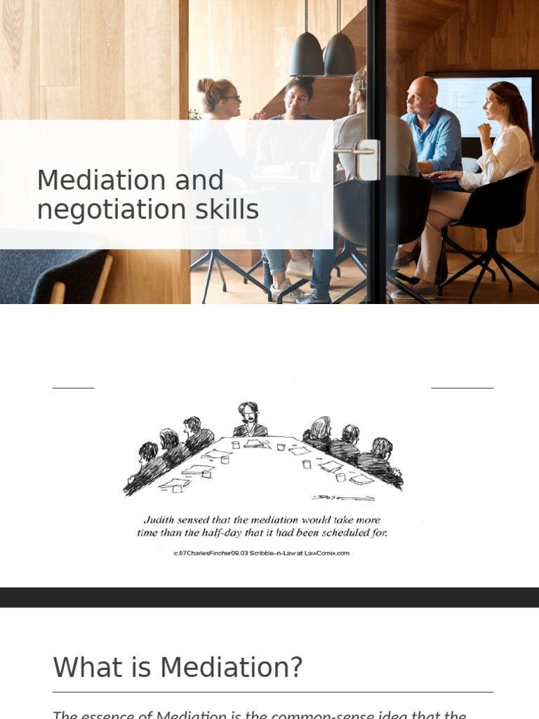 Mediation and Negotiation Skills PP Transform | PDF