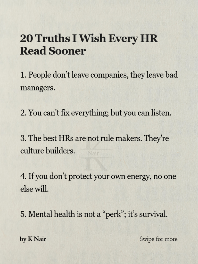 20 Truths I Wish Every HR Read Sooner | PDF