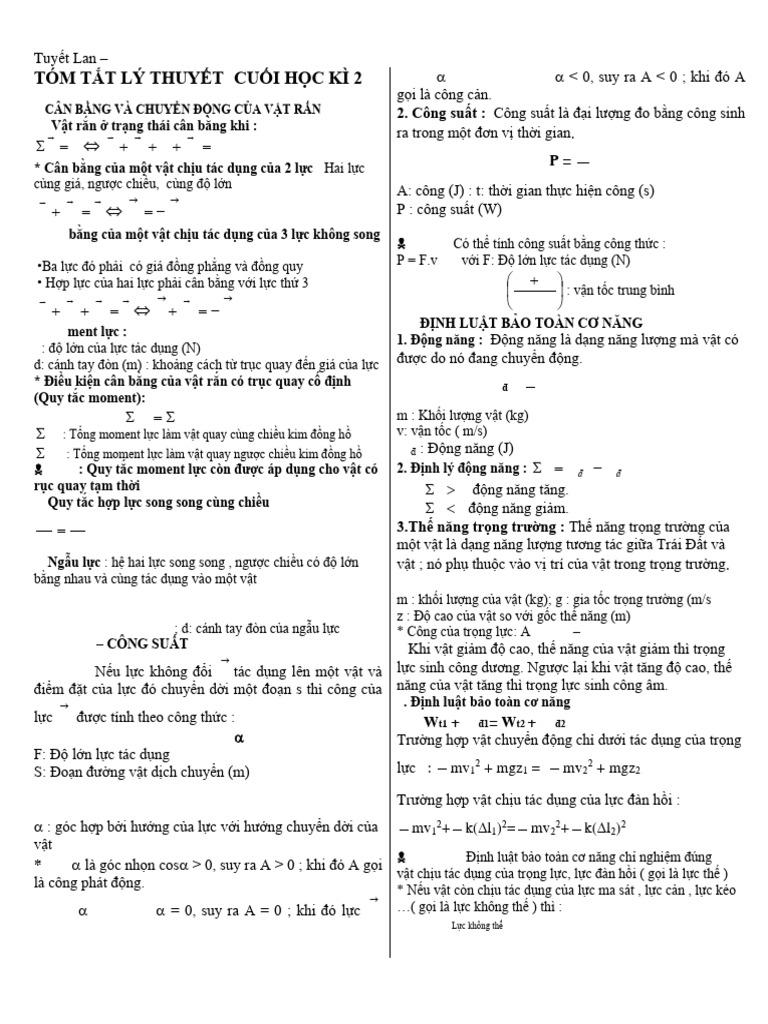 Tong Hop Kien Thuc Vat Li 10-2025 | PDF