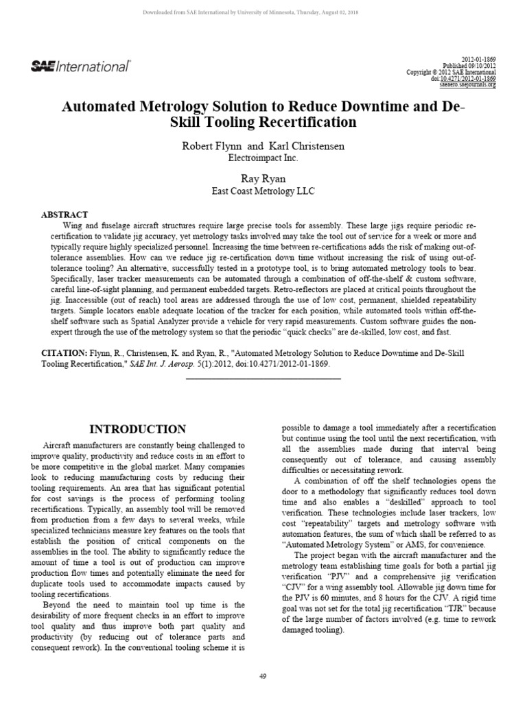 Automated Metrology Solution To Reduce Downtime and De-Skill Tooling ...