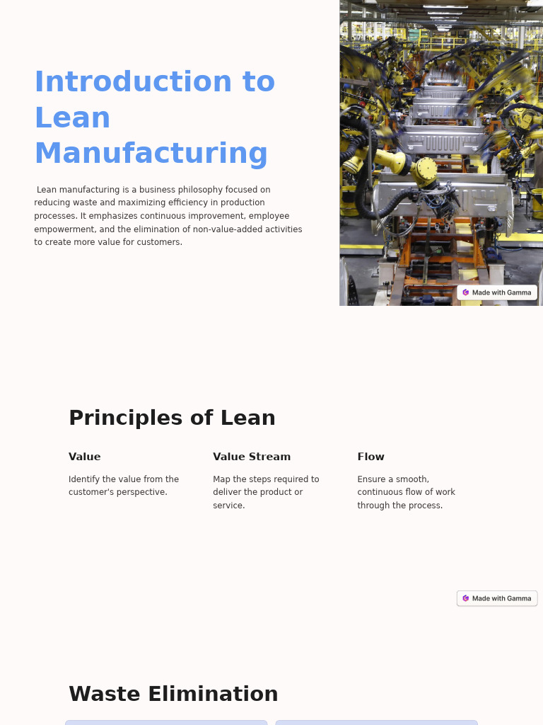 Introduction To Lean Manufacturing | PDF