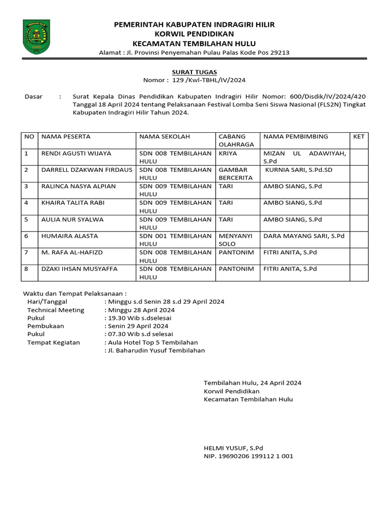Surat Fls2n 2024 (1) | PDF