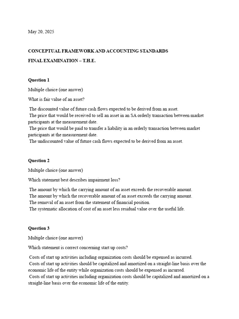 Cfas Take Home Final Exam | PDF | Earnings Per Share | Defined Benefit Pension Plan