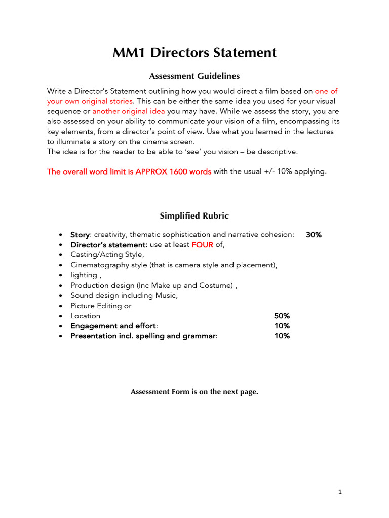 Example Assesment 95 Grade | PDF | Cinematography | Multimedia