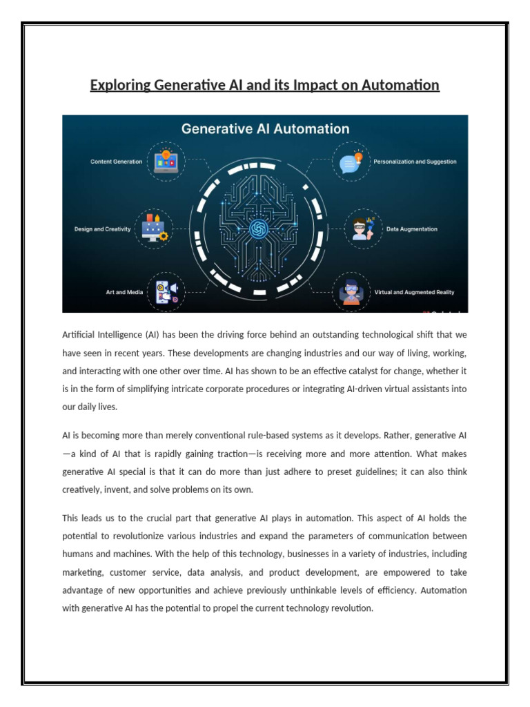 Generative AI and Its Impact On Automation | PDF | Artificial ...