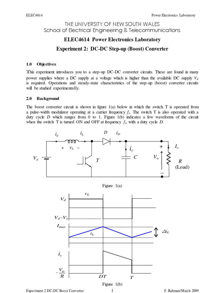 Experiment 2 - DC-DC Step-Up (Boost) Converter | PDF | Power ...