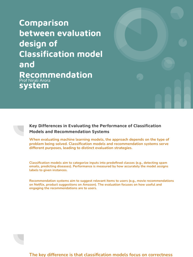 Comparison between evaluation design of Classification model and Recommendation system | PDF