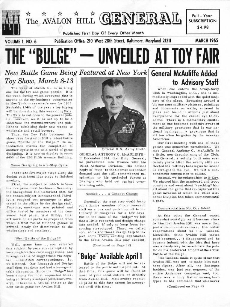 Avalon Hill's Battle of the Bulge Game | PDF | Military