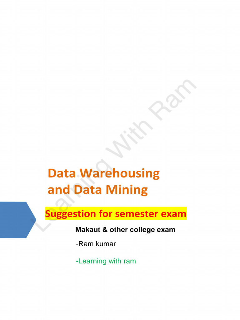Data Warehousing & Data Mining_suggestion (1) | PDF