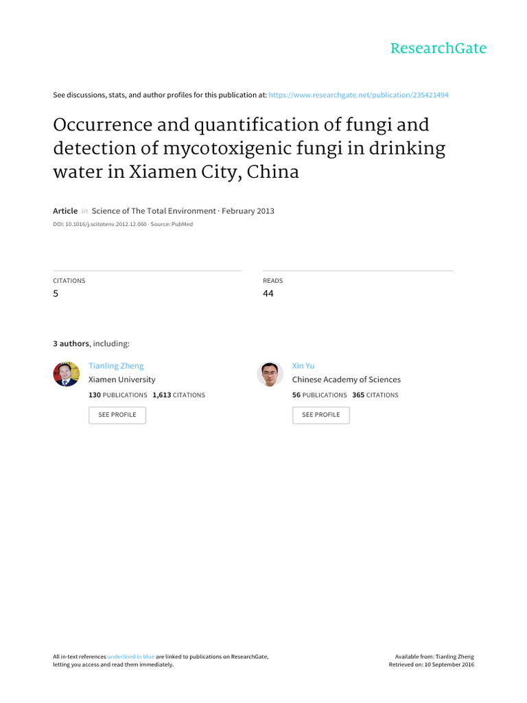 2014 - Science of Total environment-STOTEN14309 | PDF | Fungus ...