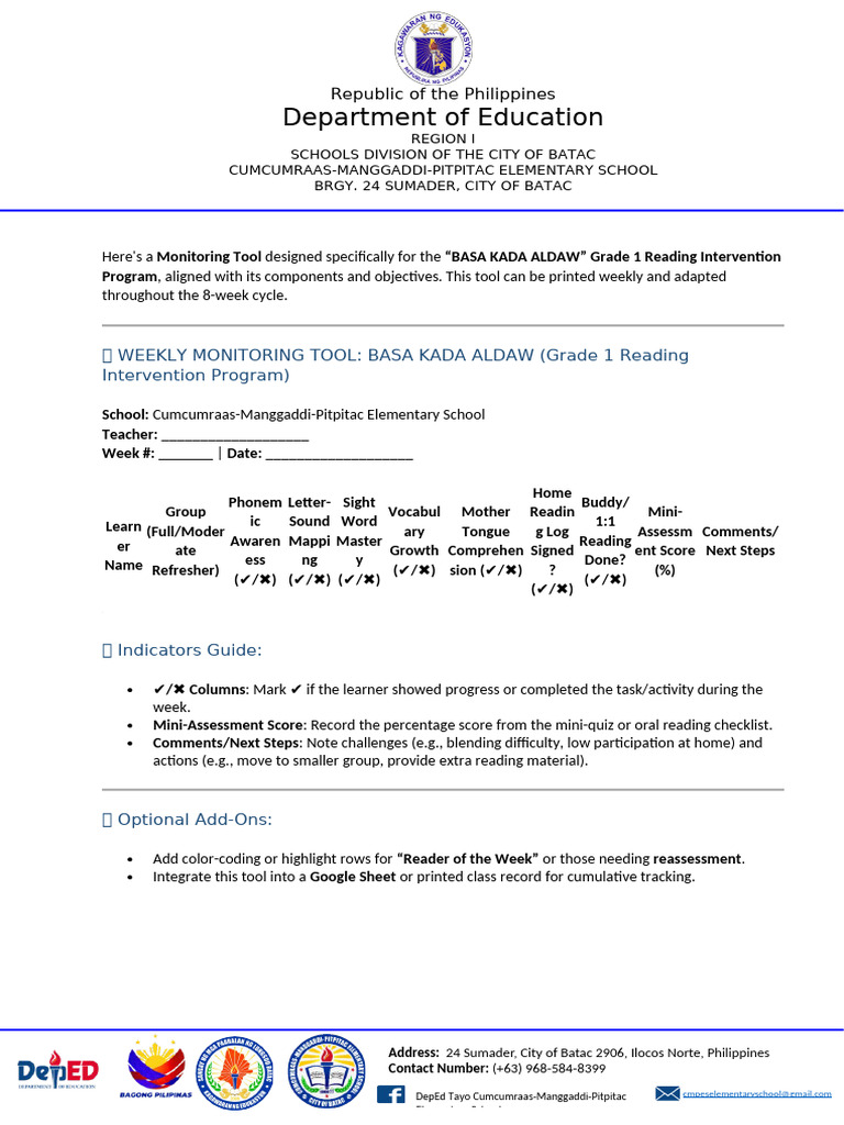 monitoring tool reading program | PDF | Human Communication ...