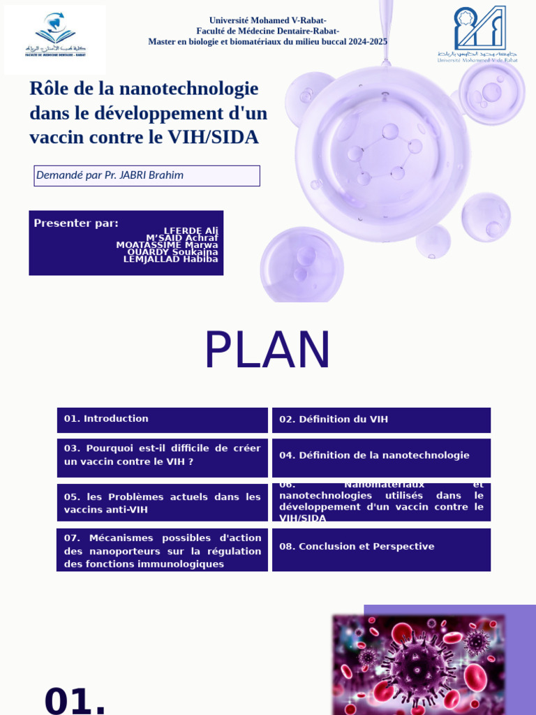 Rôle de la nanotechnologie dans le développement d'un vaccin contre le VIH SIDA | PDF | VIH ...