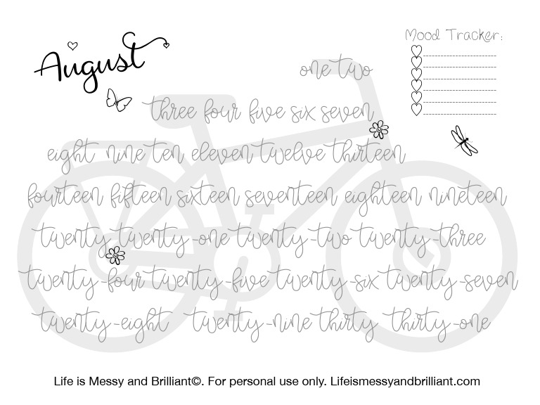 August Mood Tracker Printable | PDF