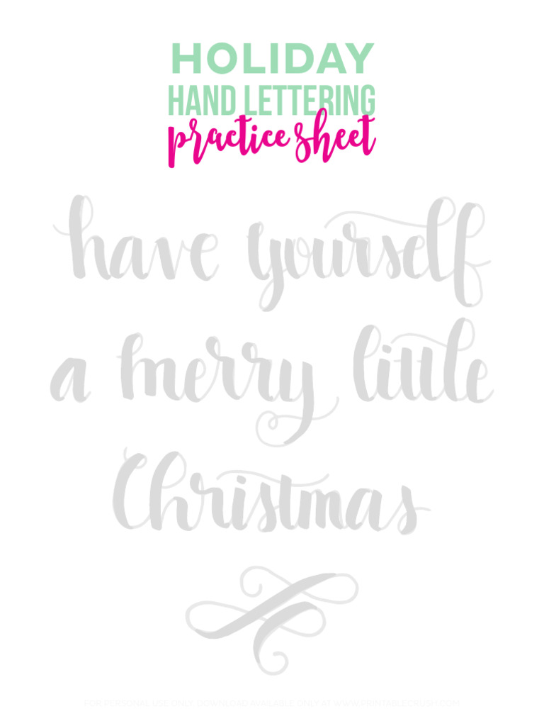 Holiday Hand Lettering Practice Sheet | PDF