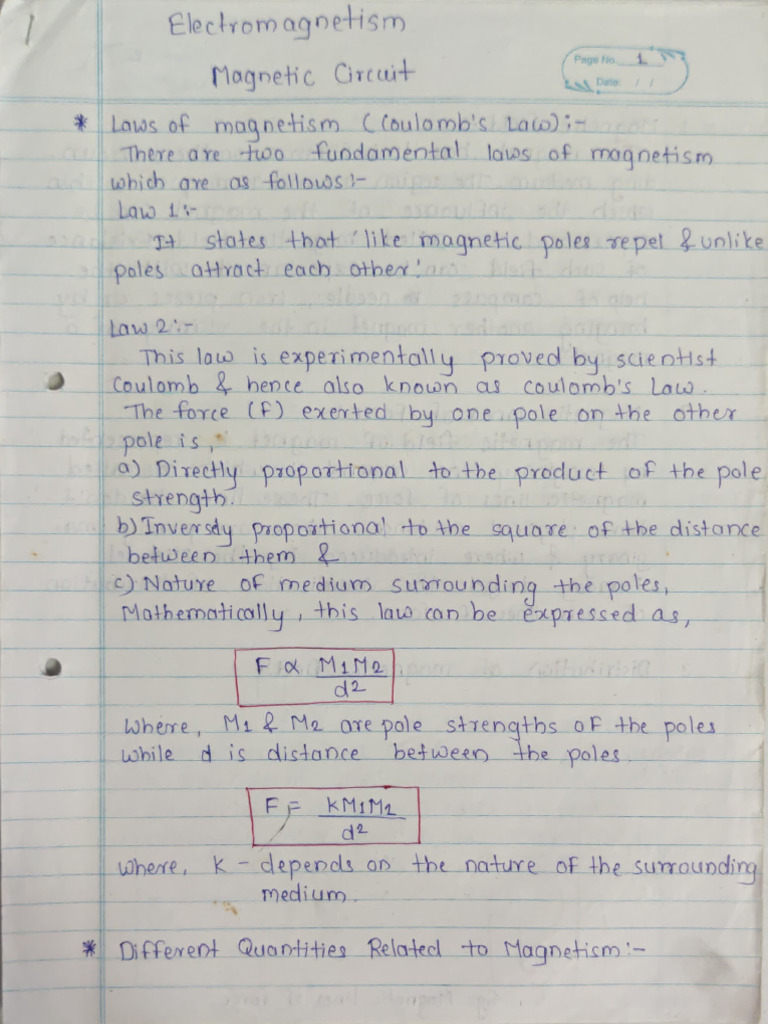 Unit 2. A. Magnetic Circuit | PDF | Magnetic Field | Magnet