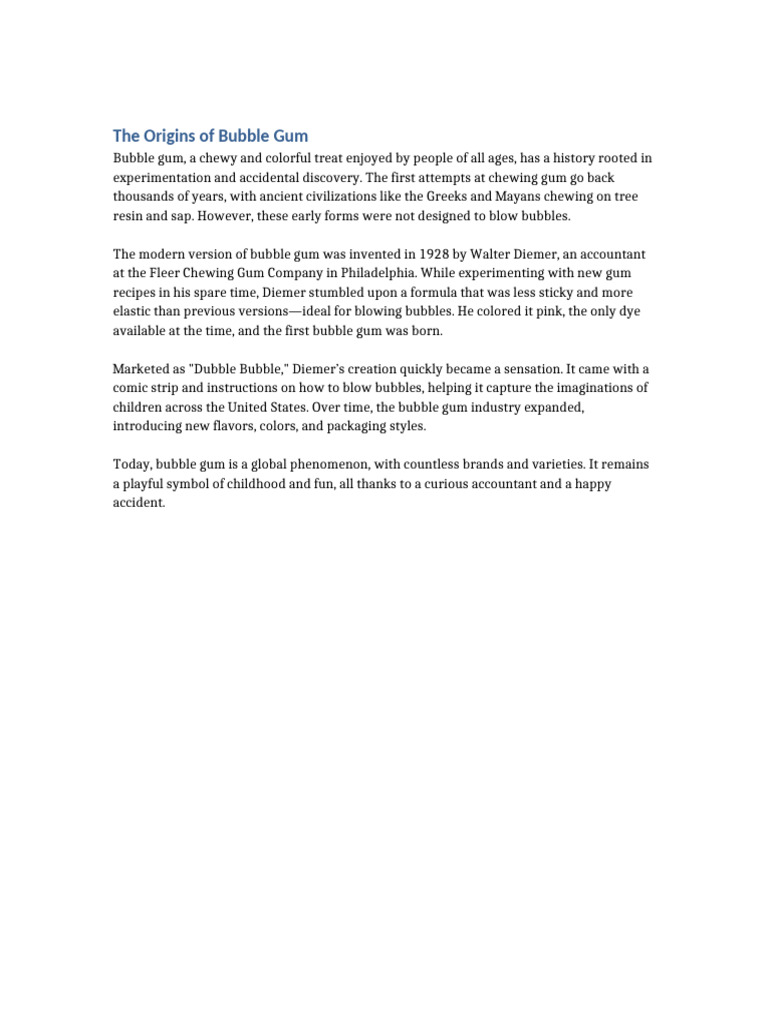 The_Origins_of_Bubble_Gum | PDF
