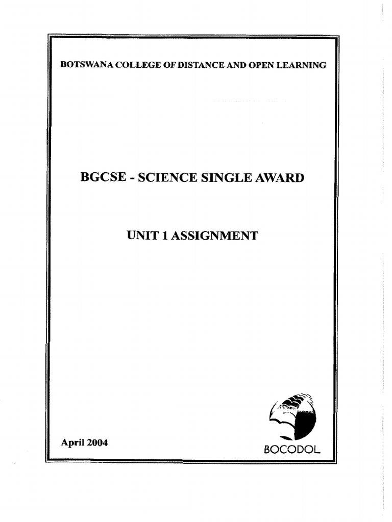 Bgcse Single Science Award 1 | PDF
