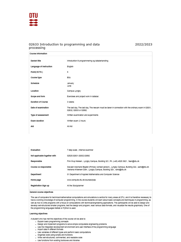 Introduction To Programming and Data Processing (2022 - 2023) | PDF | Computer Programming ...