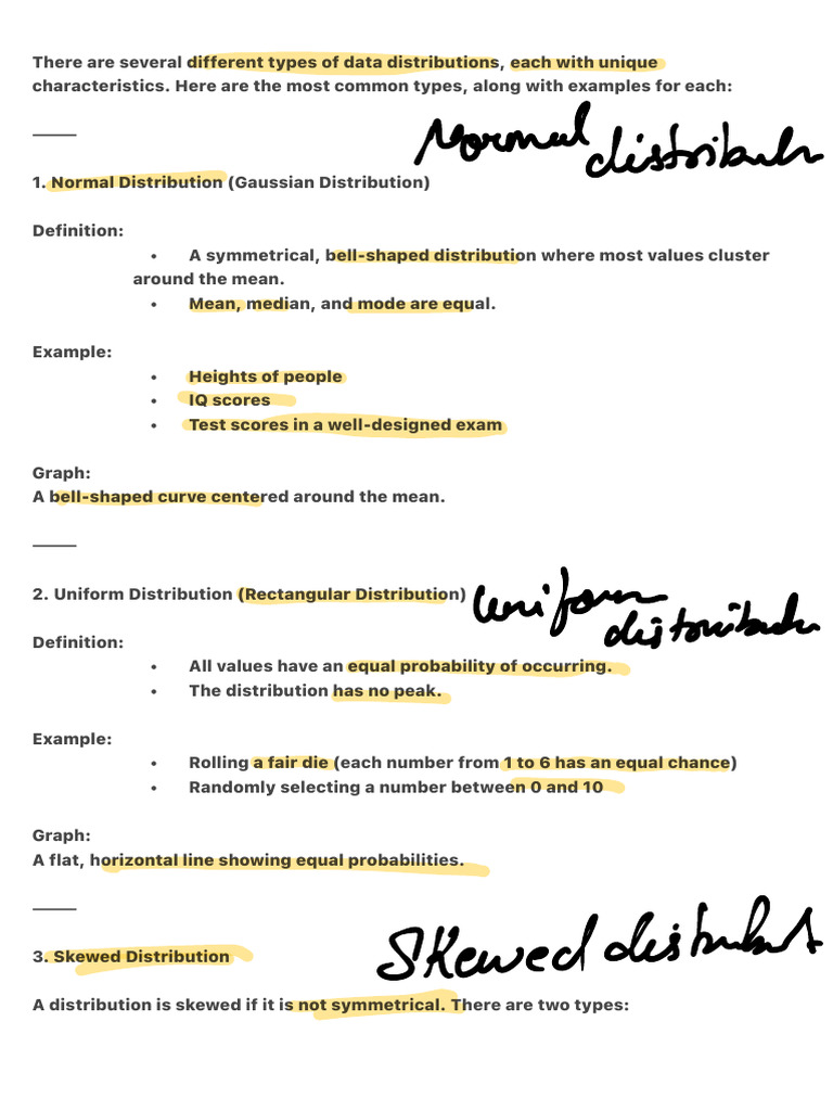 CH 2 Q 3 (2) There Are Several Different Types of Data Distributions ...