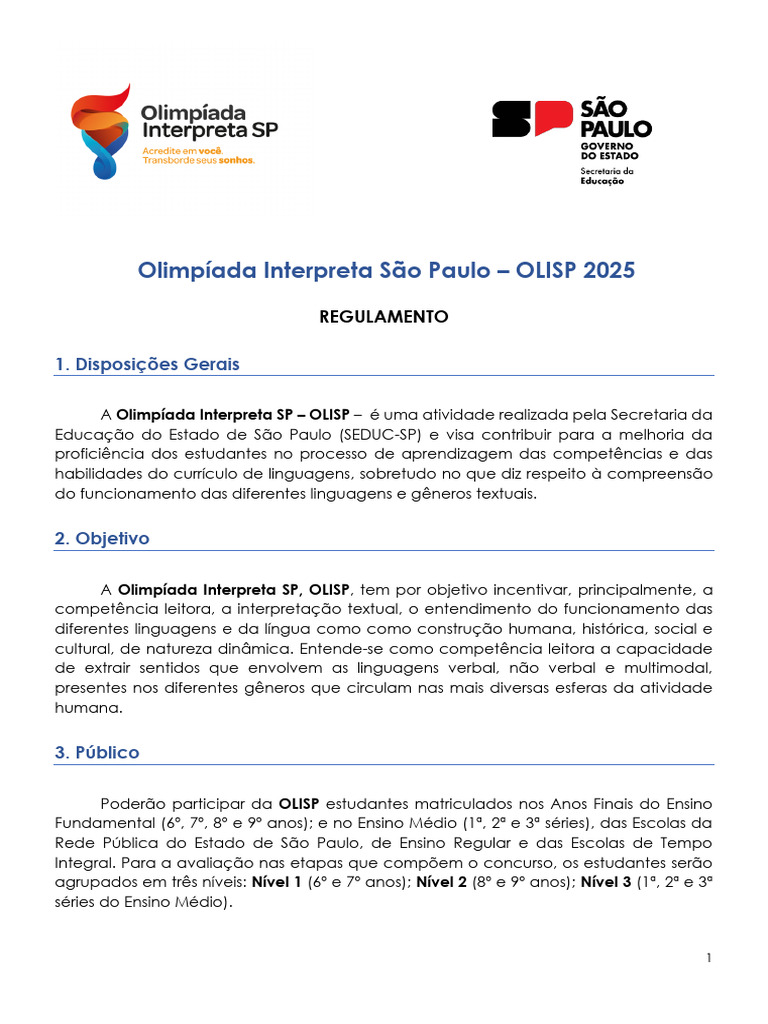 Regulamento Olisp 2025 | PDF