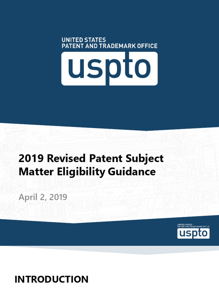 Uspto 2019 | PDF | Title 35 Of The United States Code | Mathematics