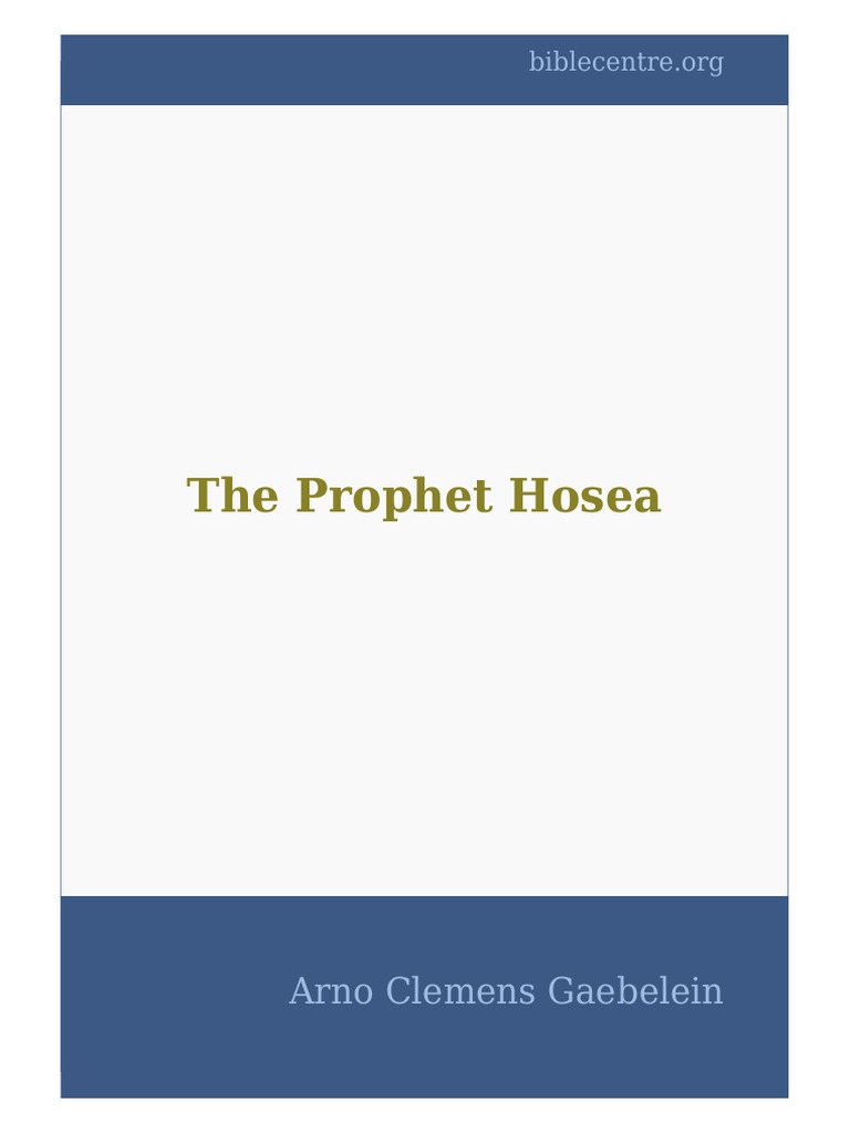 The Prophet Hosea (1) BUKU HOSEA | PDF | Twelve Minor Prophets | Nevi'im