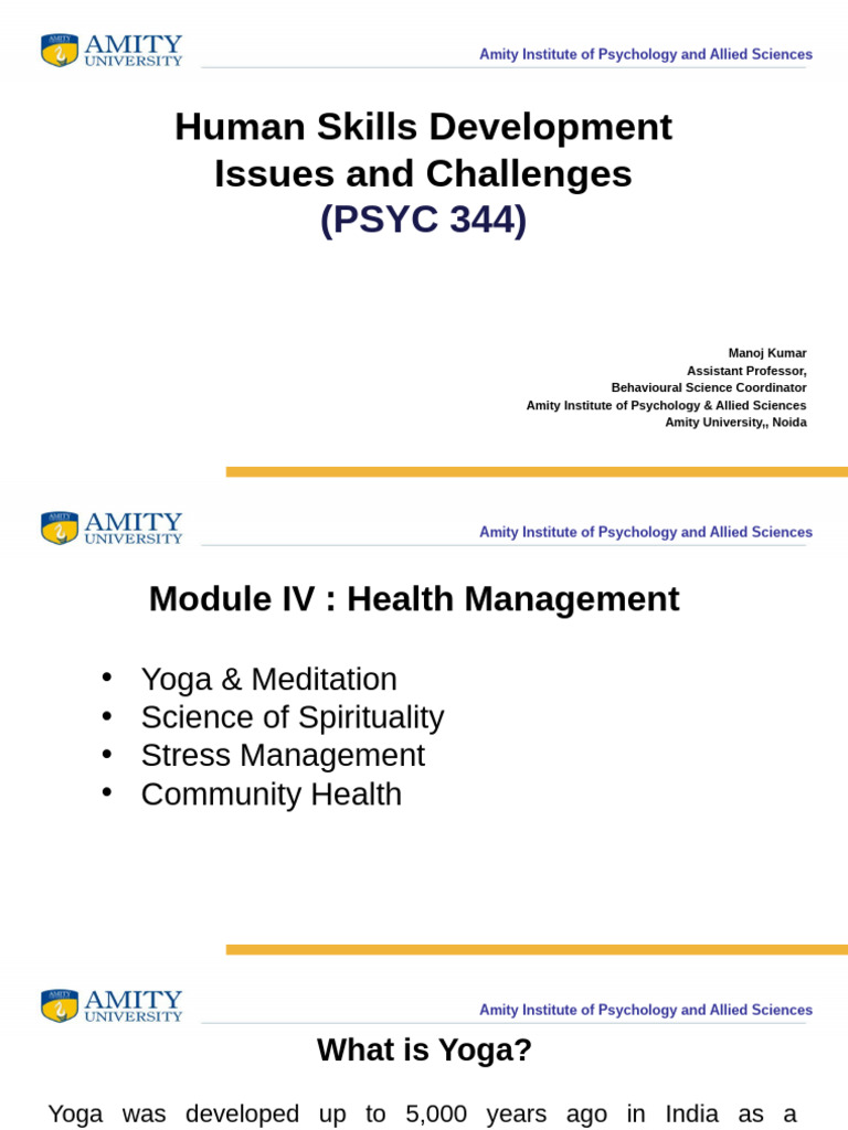 Health Management in PSYC 344 | PDF | Meditation | Stress (Biology)
