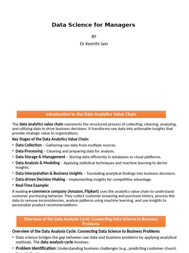 Data Analytics Value Chain Overview | PDF | Data Science | Analytics