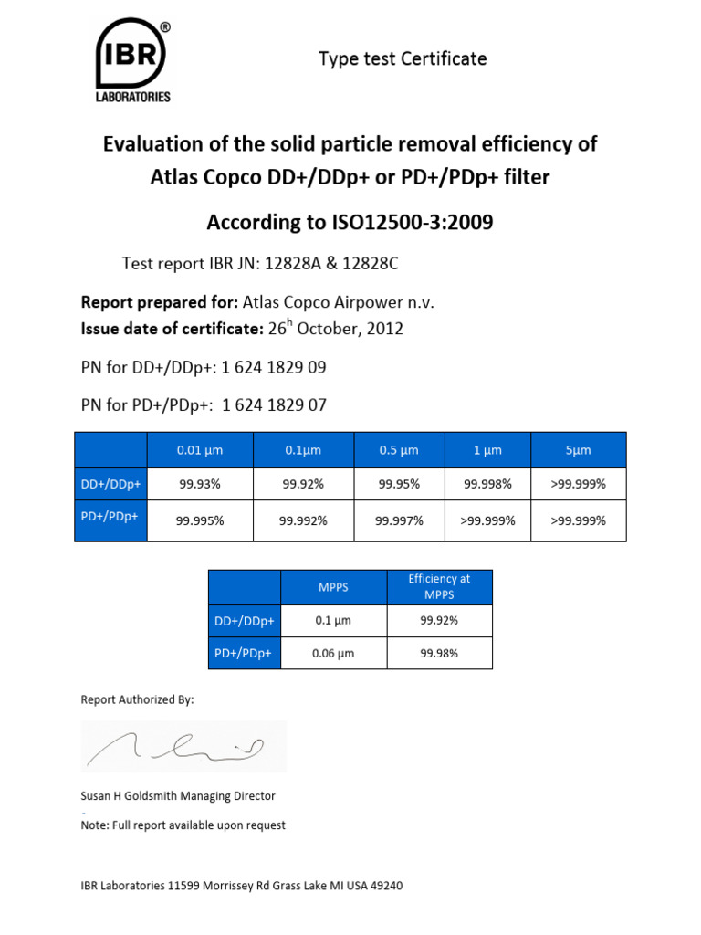 PDpplus IBR Particle Removal Certificate | PDF
