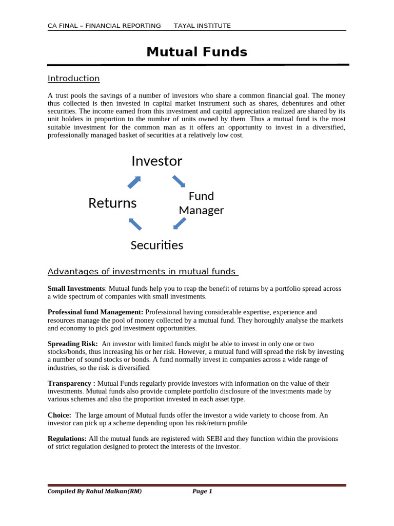 Advantages of Mutual Funds Explained | PDF | Investment Fund | Investing