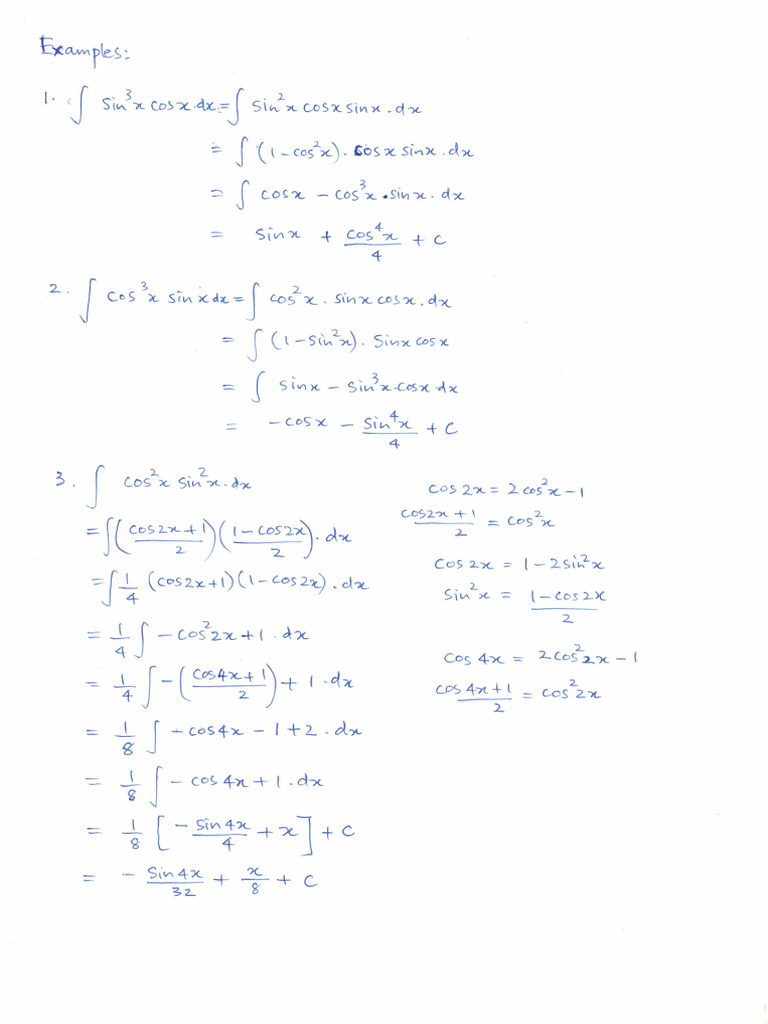 sine_cosine powers examples | PDF