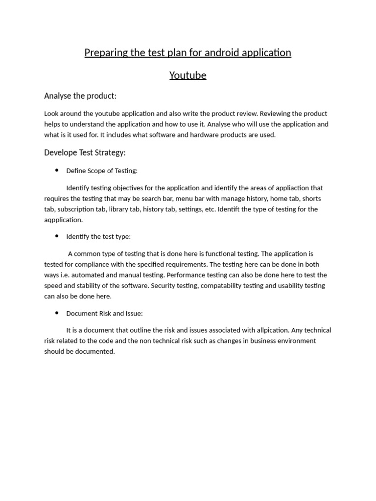 Test Plan | PDF