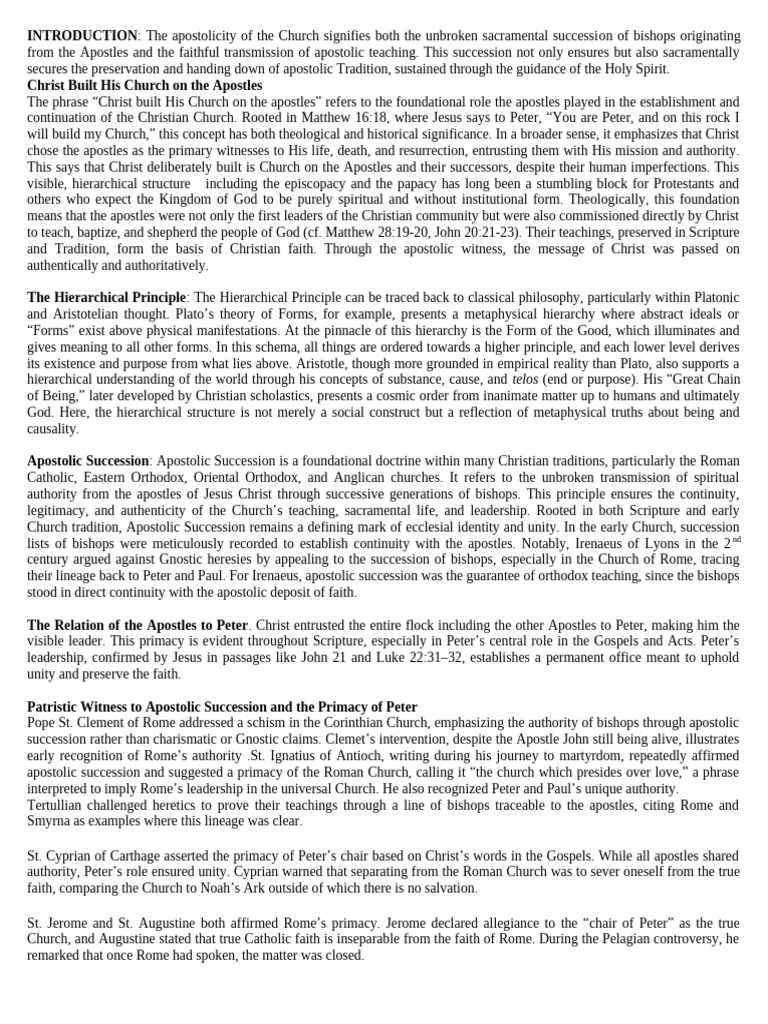 Understanding Apostolic Succession | PDF | Catholic Church | Saint Peter