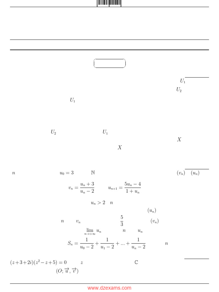 Dzexams 3as Mathematiques 123067 | PDF