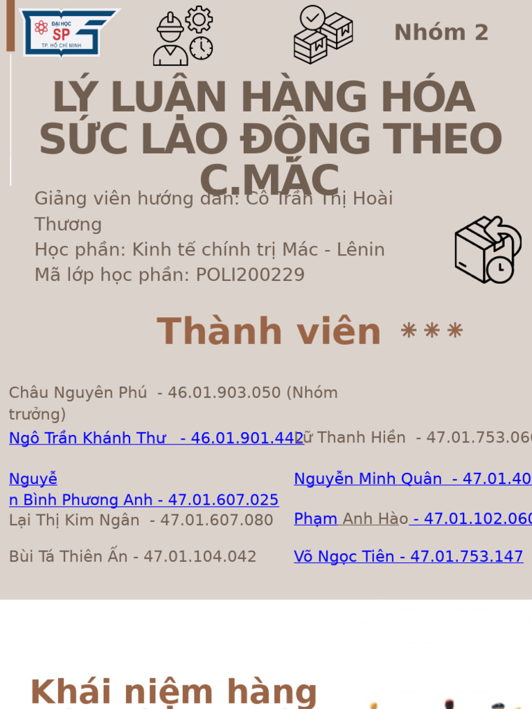 LÝ LUẬN HÀNG HÓA SỨC LAO ĐỘNG THEO C.MÁC | PDF