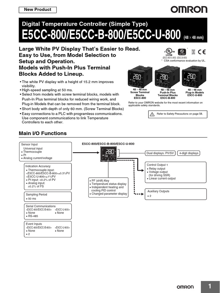 Omron E5CC RX2ASM 800 Datasheet | PDF | Thermocouple | Electrical Engineering