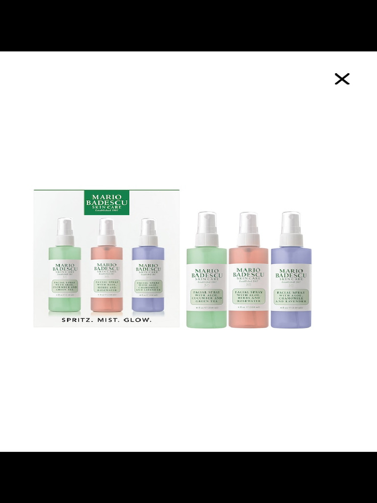 Spritz Mist Glow - Kit Trio sprays visage à l'aloe vera por MARIO ...