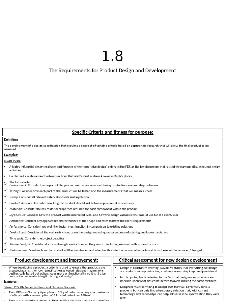 Product Design Development Criteria | PDF | Prototype | Geometry