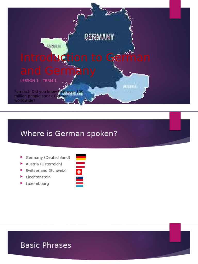 German Lesson 1 Term 1 | PDF