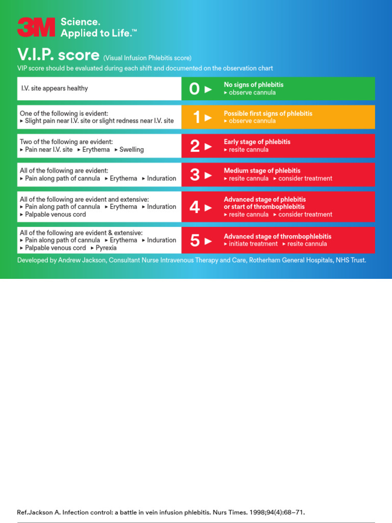VIP Score for IV Cannula Assessment | PDF | Intravenous Therapy | Angiology