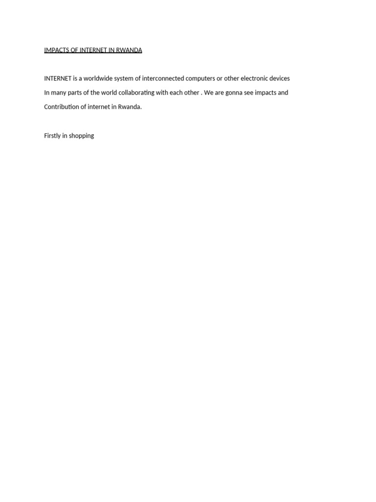 Impacts of Internet in Rwanda | PDF