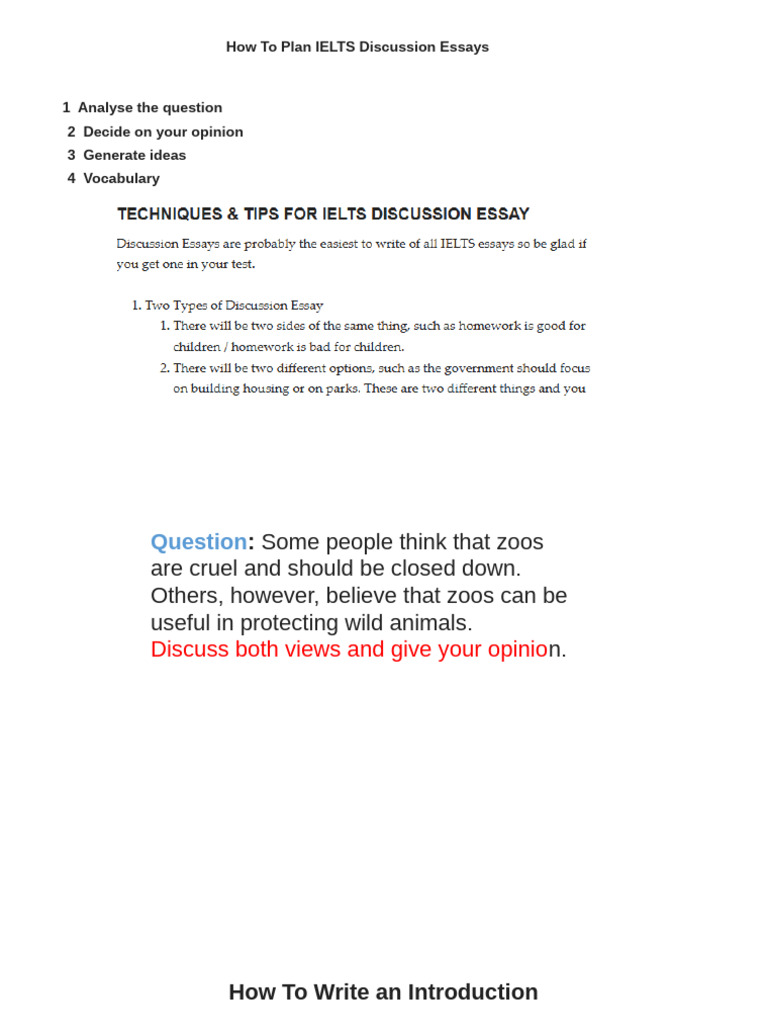 IELTS Writing Task 2 Discussion Essay | PDF | Zoo | Zoology