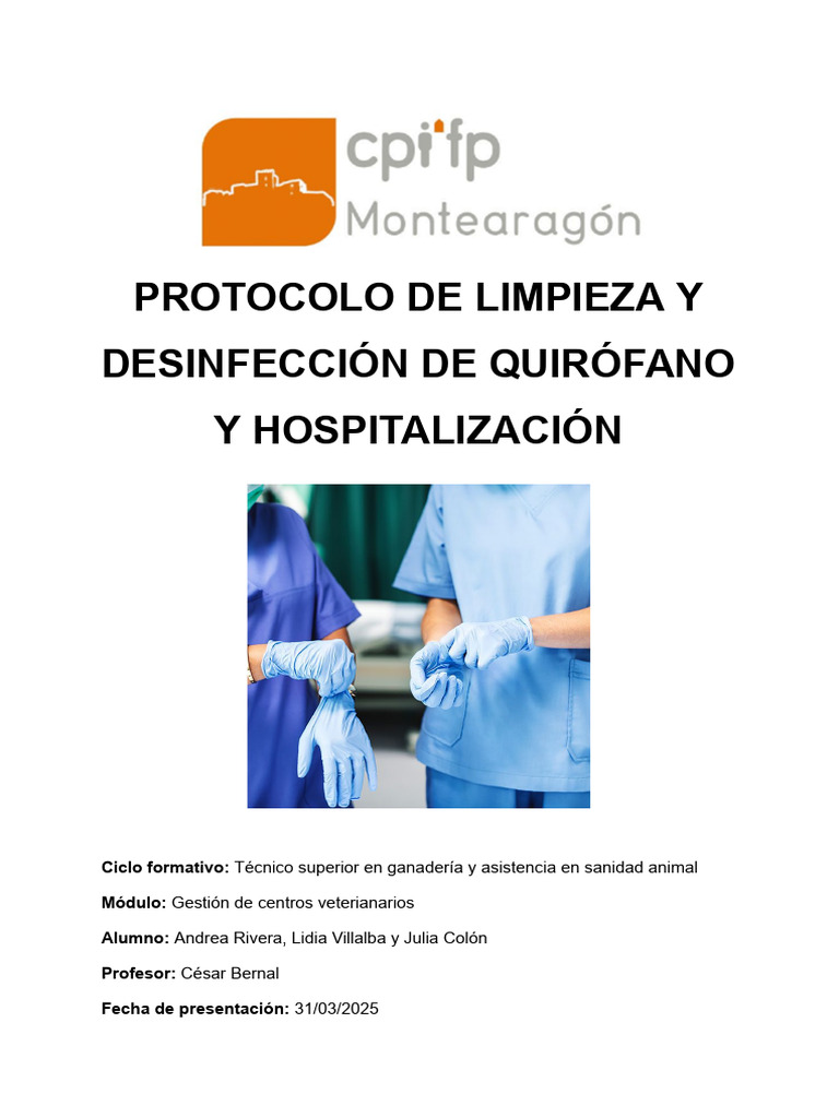 Protocolo Limpieza y Desinfección | PDF | Agua | Detergente