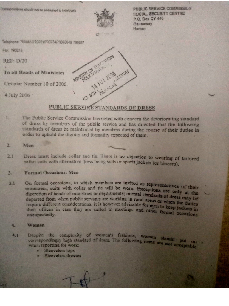 Dress Code Circular | PDF