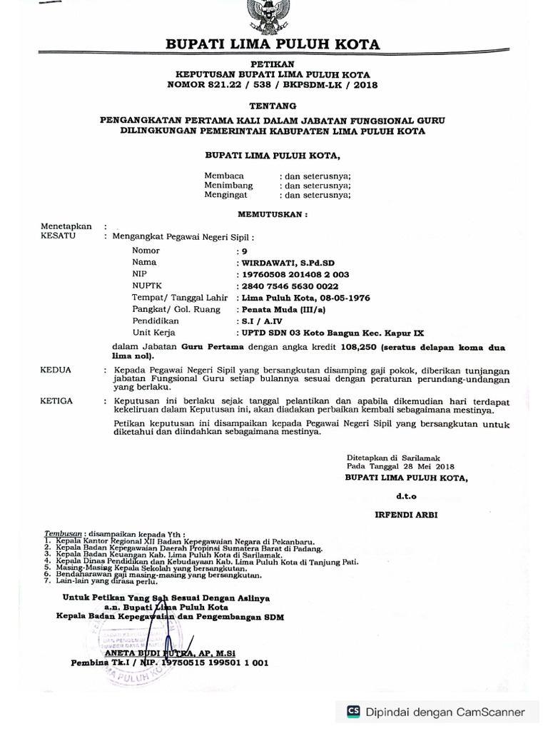 SK Jabatan Terakhir | PDF