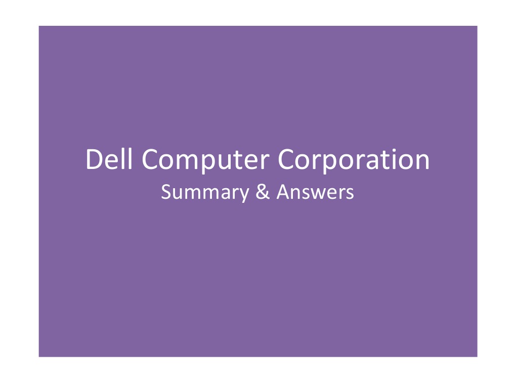 Dell | PDF | Dell | Strategic Management