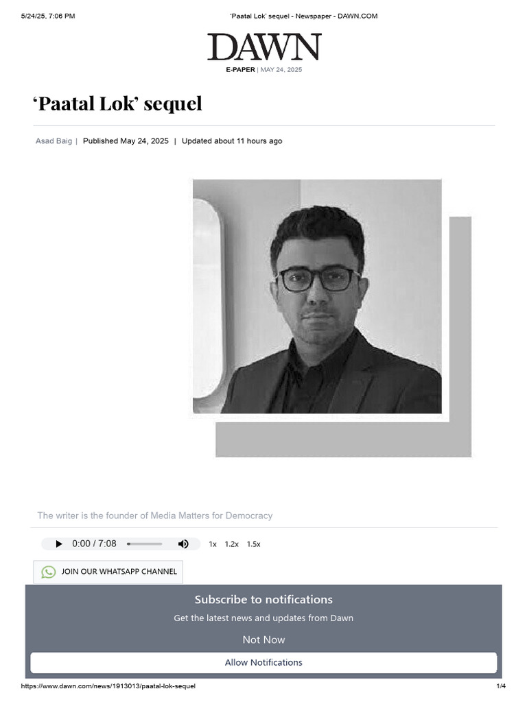‘Paatal Lok’ sequel - Newspaper - DAWN.COM | PDF | News